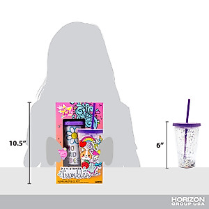 Just My Style DIY Sticker Tumbler, Style & Embellish Your Own BPA Free VSCO Glitter Water Tumbler, Reusable Stickers Included, Great Back To School Gift, Birthday Gift for Girls Ages 6, 7, 8, 9, 10