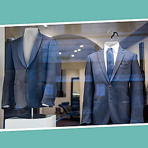 Geetery 2 Pack Male Mannequin Torso with Stand Hollow Back Dress Form Mannequin Body White Retail Mannequins Body Tshirt Display with Metal Pole and Hanging Hook for Counter Craft Shows, S M Size