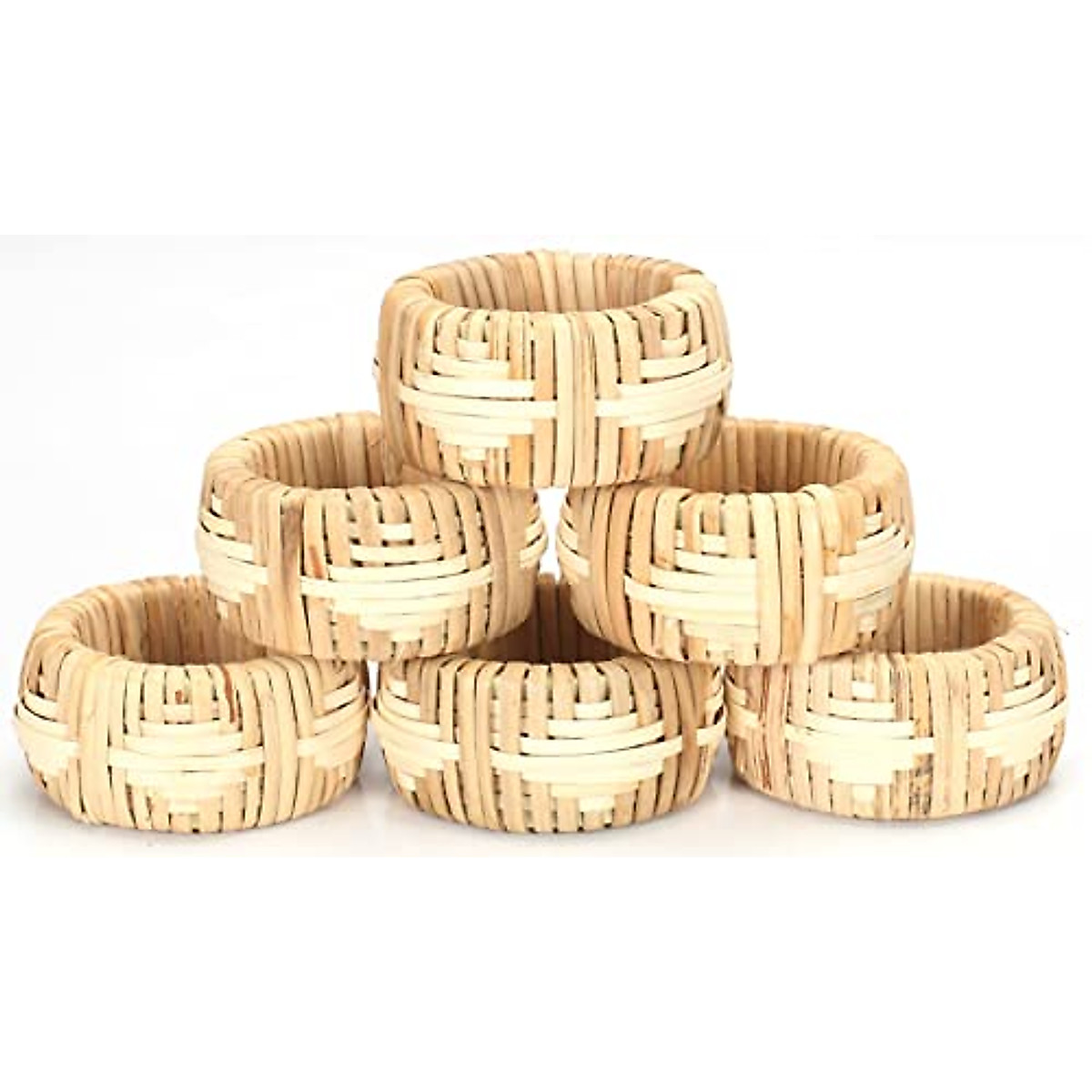 Napkin Ring Set of 4, Napkin Rings,Christmas Napkin Ring,Wedding Napkin Rings, Thanksgiving,Dining Napkin Rings with Plastic & Jute,Loving Napkin Ring- Natural White