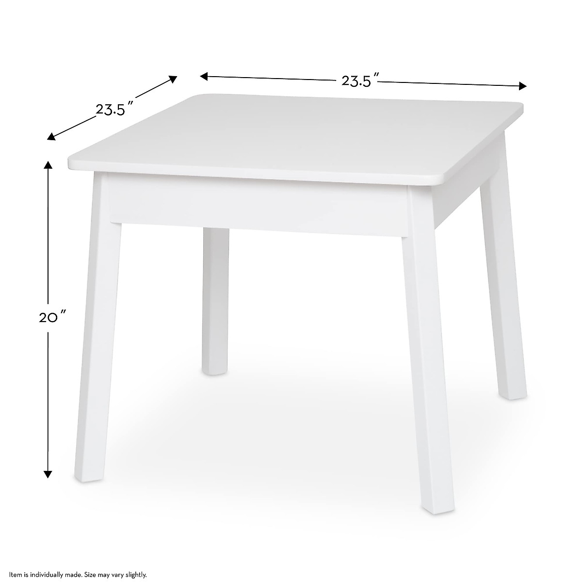 Melissa & Doug Wooden Square Table (White) - Kids Table, Children's Furniture, Play Table for Kids Crafts, Kids Activity Table
