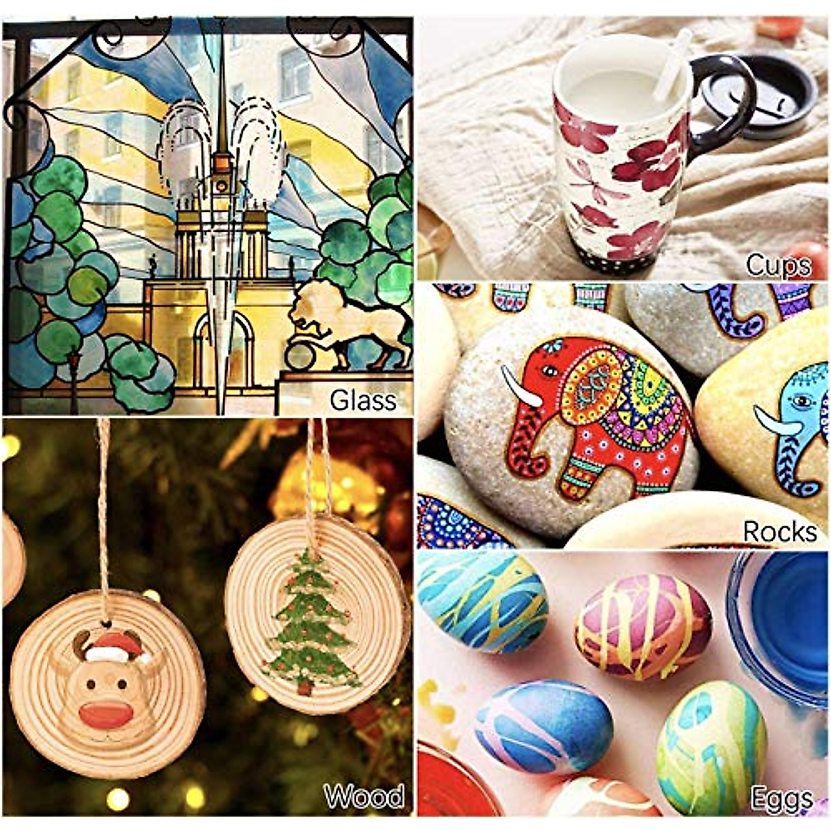 35 Premium Acrylic Paint Marker Pens, Double Pack of Both Extra Fine and Medium Tip, for Rock Painting, Mug, Ceramic, Glass, Wood, Fabric Painting, Canvas,Metal,Water Based Quick Dry Non Toxic No Odor