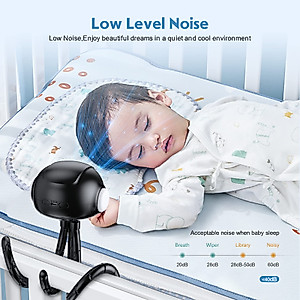 TOSTOG Stroller Fan with Light, Car Seat Fan Clip-on for Baby, Portable Bladeless Fan ​Mini Handheld Fan, 3-Speed Options USB Rechargeable Battery Operated Fan for Indoor&Outdoor