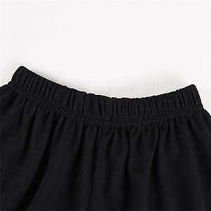 GLIGLITTR Toddler Kid Basketball Jersey Outfit Baby Boy Girl Letters Tank Top + Track Shorts Sets Boy Summer Clothes (Black, 4-5T)