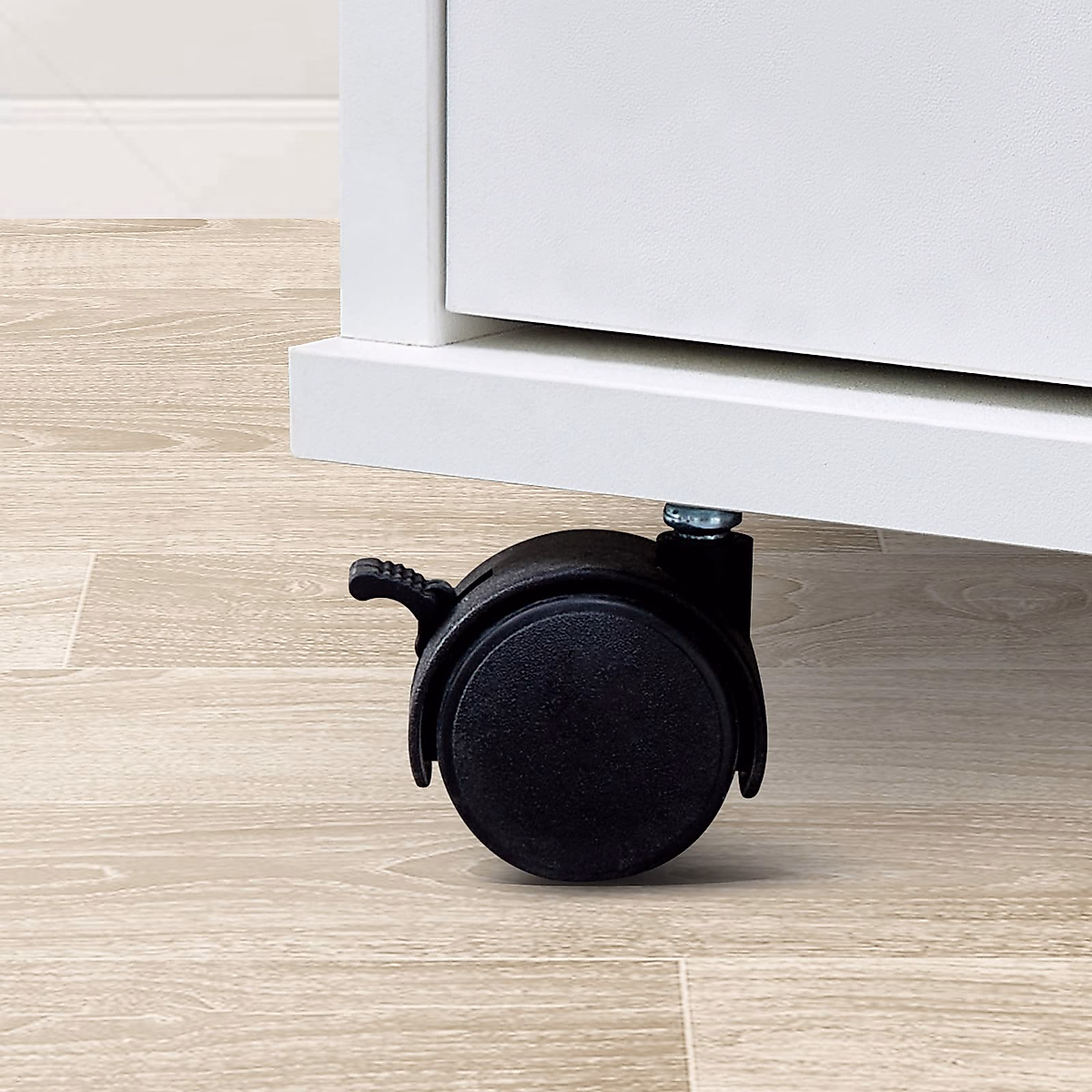 CLIPOP Mobile Office Cabinet with 3 Drawers(1 Lockable), Under Desk Rolling Vertical File Cabinet with 4 Wheels for Letter/Legal /A4 Size Documents, Wooden Storage Cabinet for Home Office (White)