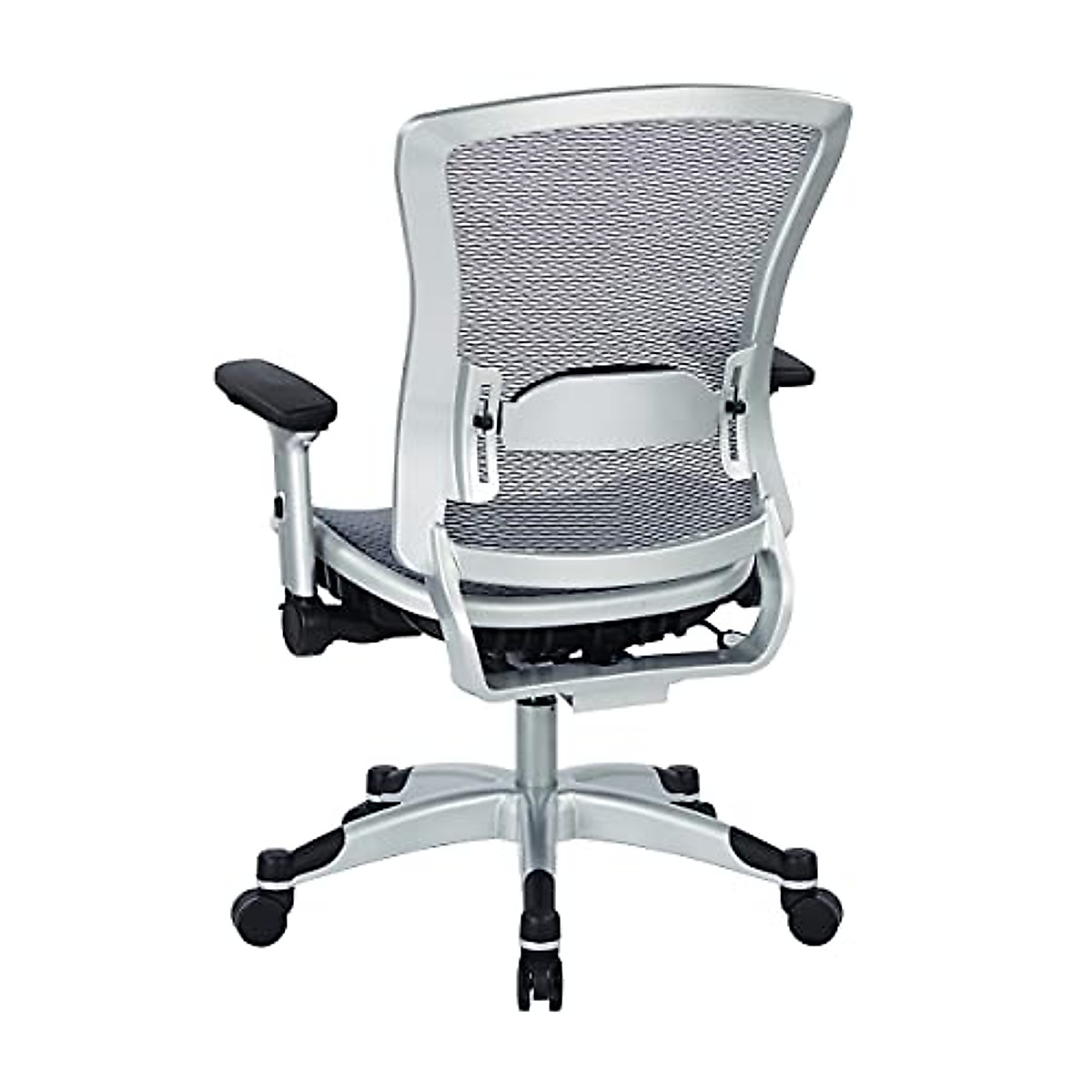 Space Seating 317 Series Executive Light Air Grid Office Chair with Breathable Mesh Back, Lumbar Support, 2-to-1 Synchro Tilt Control and Adjustable Tension, Platinum Finish