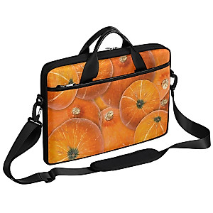 Pumpkins Thanksgiving Laptop Computer Bag Waterproof Shoulder Messenger Bag 13-15 inch Durable Laptop Tote Bag with Shoulder Strap Handle Lightweight Crossbody Briefcase