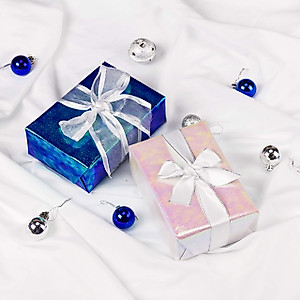 WRAPAHOLIC Wrapping Paper Roll - Mini Roll - 17 Inch X 33 Feet - Blue Paper With Rainbow Shiny for Birthday, Wedding, Mother's Day, Valentine's Day, Holiday, Baby Shower