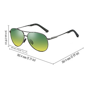 FEISEDY Night Driving Glasses Night Vision Aviator Anti Glare Eyewear for Men Women B2294