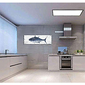 Yihui Arts Canvas Wall Art Abstract Fish Canvas Art- One Panels Nordic Minimalist Painting Large Pictures Canvas Artwork Framed for Home Office Decor