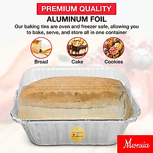 Mwnxia Mini Loaf Pans with Lids 50 Pack Small Aluminum Pans with Lids complete with Handmade with Love Stickers for Baking Bread, Fruit Cake, Banana Bread, Meat loaf and Baked Goods