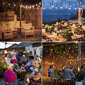 S14 Replacement LED Light Bulbs E26 Base Vintage LED Edison Filament Bulbs 2W Equivalent to 20W Warm White 2200k Outdoor String Light Bulbs Clear Plastic Shatterproof & Waterproof Led Bulbs (15Pack)