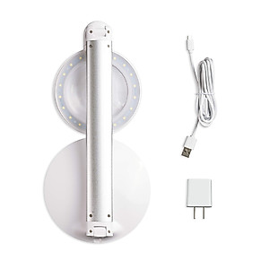 Daylight Company Halo Go Magnifier Lamp, Rechargeable USB, Portable, Lightweight, Desk Lamp Reading, Hobbies, Sewing, Crafts, Nail Salon, Handcrafts and More, Colour Temperature: 6,000 K, White