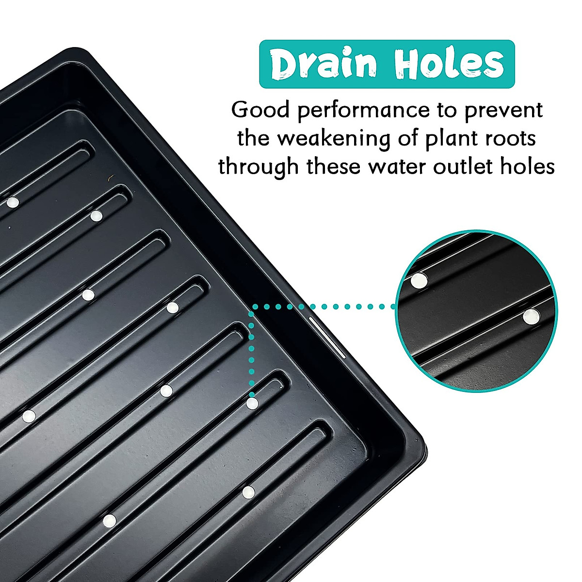 Apatal 1010 Seed Starting Trays, 12 Pack Garden Growing Trays with Drain Holes Reusable Microgreens Seed Plastic Tray Plant Germination Tray