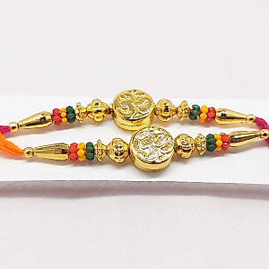 WhopperIndia Set of Two Rakhi, Om Design Rakhi Thread, Raksha bandhan Gift for Your Brother, Color Vary and Multi Design