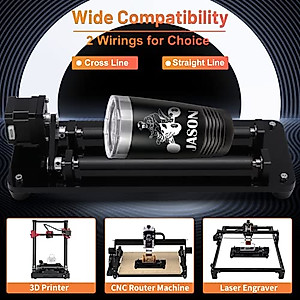 Laser Rotary Roller, Laser Engraver Y-axis Rotary Roller Engraving Module for Cylindrical Objects , Compatible with Most Kinds of CNC Laser Cutter and Engraver Machine, 3D Printer Accessories