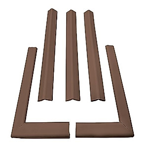 Cardinal Gates KEPK Large Hearth Pad Kit - Fireplace Baby Proofing - Adhesive Backed Fireplace Bumpers for Babies - 12.5 Feet of Padding with 3 Straight Pieces & 2 Corners - Made in The USA - Brown