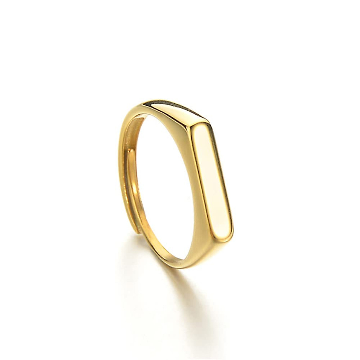 ZKXXJ Personalized Name Ring for Her Him,Customized His Her Thin Signet Band Stainless Steel Nameplate Quote Love Engraved Anniversary Promise Ring BFF Couples Jewelry,Size 6-12