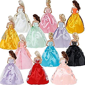 GIETIOS 5Pcs Handmade Clothes Dress for Doll Wedding Party Dresses Gown Outfit Costume Suit for 11.5 inch Dolls Random Style