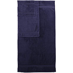 Amazon Brand – Pinzon 6 Piece Blended Egyptian Cotton Bath Towel Set - Navy