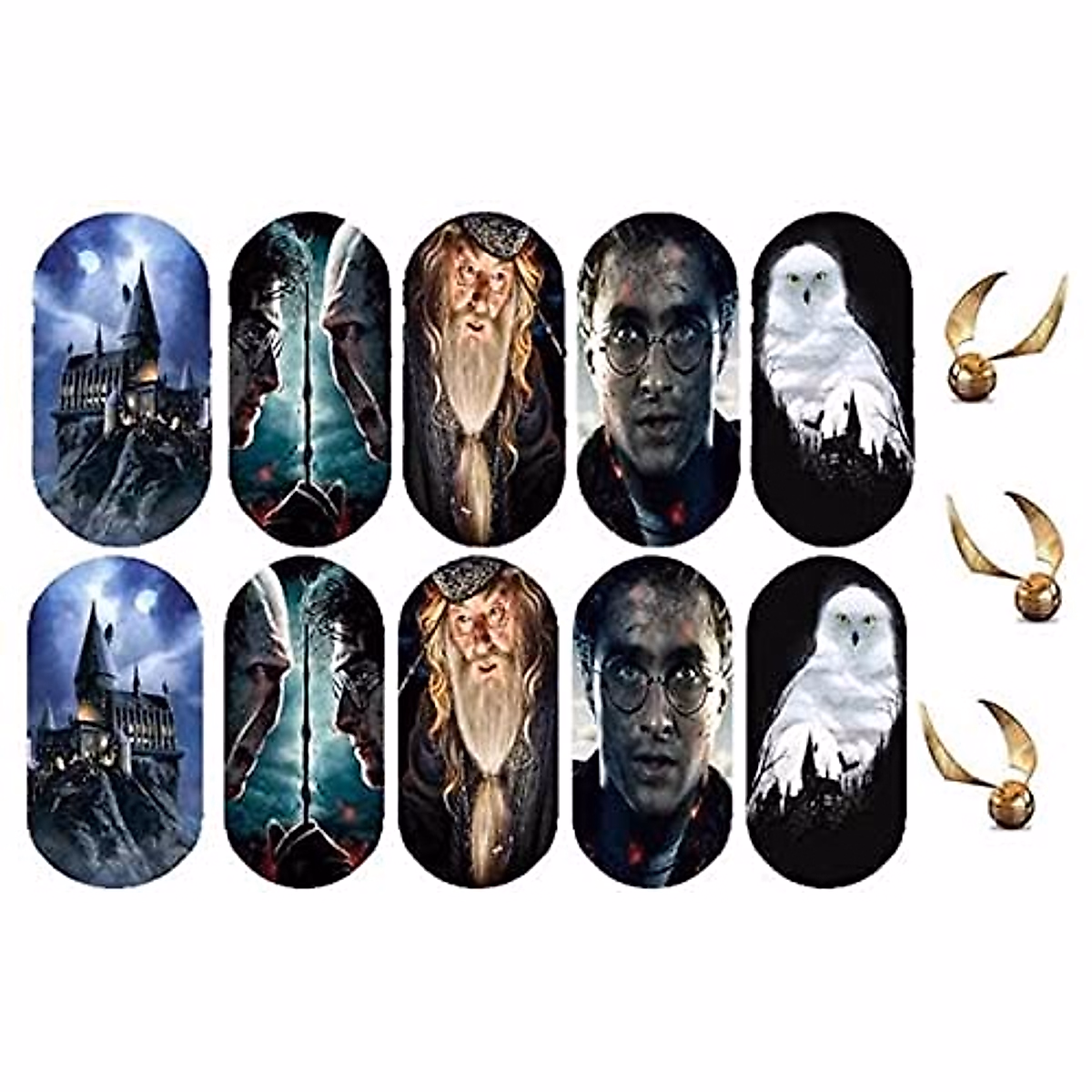 Raven Claw Witchcraft Wizard Nail Decals Fantasy Nail Art kit Chamber of Secret Magic Nail Decoration kit Nail Wraps Nail Art Stickers Goblet Cartoon Nail Art kit (4)