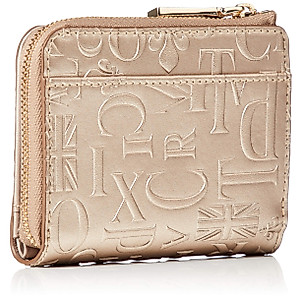 PATRICK COX(パトリックコックス) Women's PXLWKBS2 Queen Pattern Pearl Embossing Compact Storage (Includes Exclusive Box), Golden