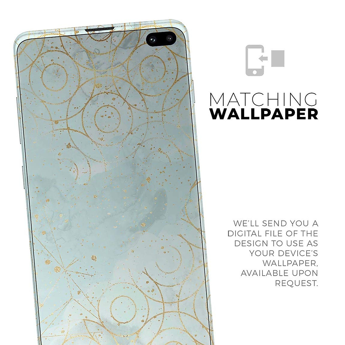 DesignSkinz Karamfila Watercolor & Gold V7 Protective Vinyl Decal Wrap Skin Cover Compatible with The Samsung Galaxy S20 (Screen Trim & Back Glass Skin)