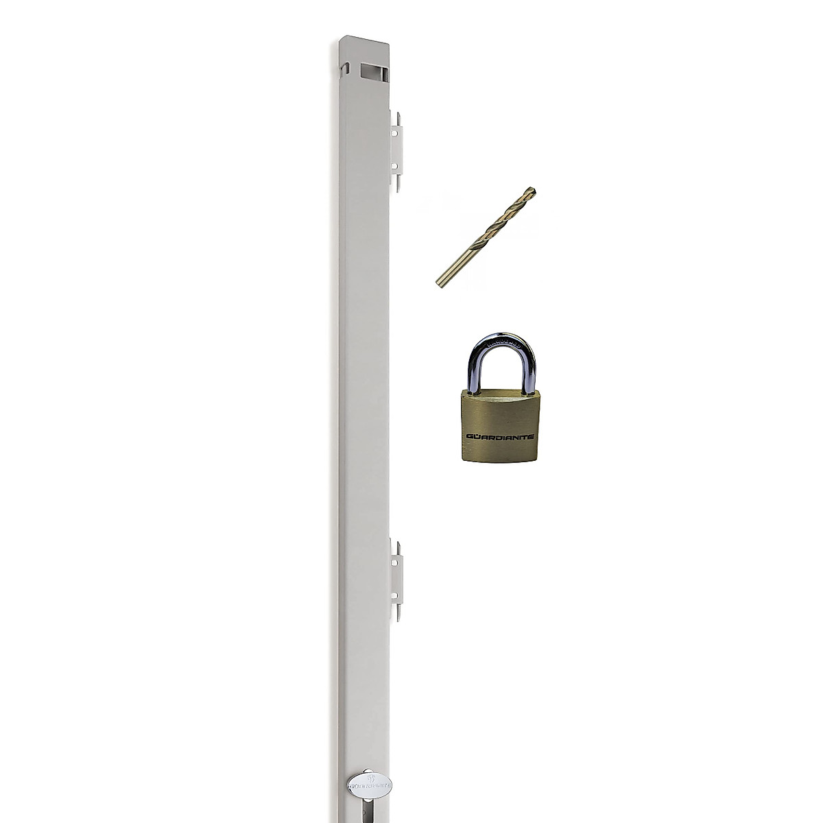 Guardianite File Cabinet Locking Bar. Fits 4 Drawer File Cabinets. Includes Padlock and Cobalt Drill Bit. (Beige)