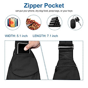 Upgraded Hands-Free Dog Sling Carrier - Reversible, Adjustable, with Pocket, Puppy Sling, Suitable for Dogs up to 15LB, Great for Travel and Daily Outings