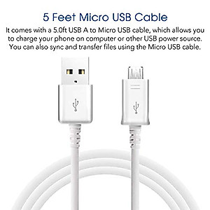 Wall Charger Kit Adaptive Fast Charge Compatible Samsung Galaxy S7 / S7 Edge / S6 / S6 Plus / A6 / J7 / J3 / Note5 4, USB 2.0 Charger Plug and Micro USB Cable (2 Pack)