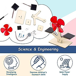 4 Set Solar-Power STEM Toy for Kids, DIY 3D Wood Puzzles Craft for Boys Girl Age 6-12, Educational Science Building Kit with 4 Different Models DIY Gift Toys for Christmas Birthday