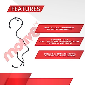 Motiv8 Dodge RAM Rear Parking Assist Wiring Harness, Jumper 1500 09-10, 2500 3500 10, 11-18 RAM 1500 2500 3500, 19-20 RAM 1500 Classic | Backup Sensor Light Wiring Harness Warning System | 68031820AA