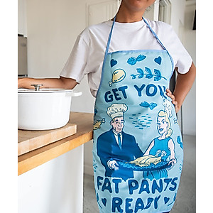 Get Your Fat Pants Ready Funny Thanksgiving Dinner Graphic Kitchen Accessories Funny Graphic Kitchenwear Funny Food Novelty Cookware Blue Oven Mitt
