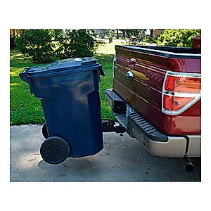 GREAT DAY Tote Caddy Trash Can Transporter - Fits Truck/Auto/Golf Cart/ATV With 2in Hitch Receiver - 200 lbs Weight Capacity - Black Powder-Coated Finish, TC5000