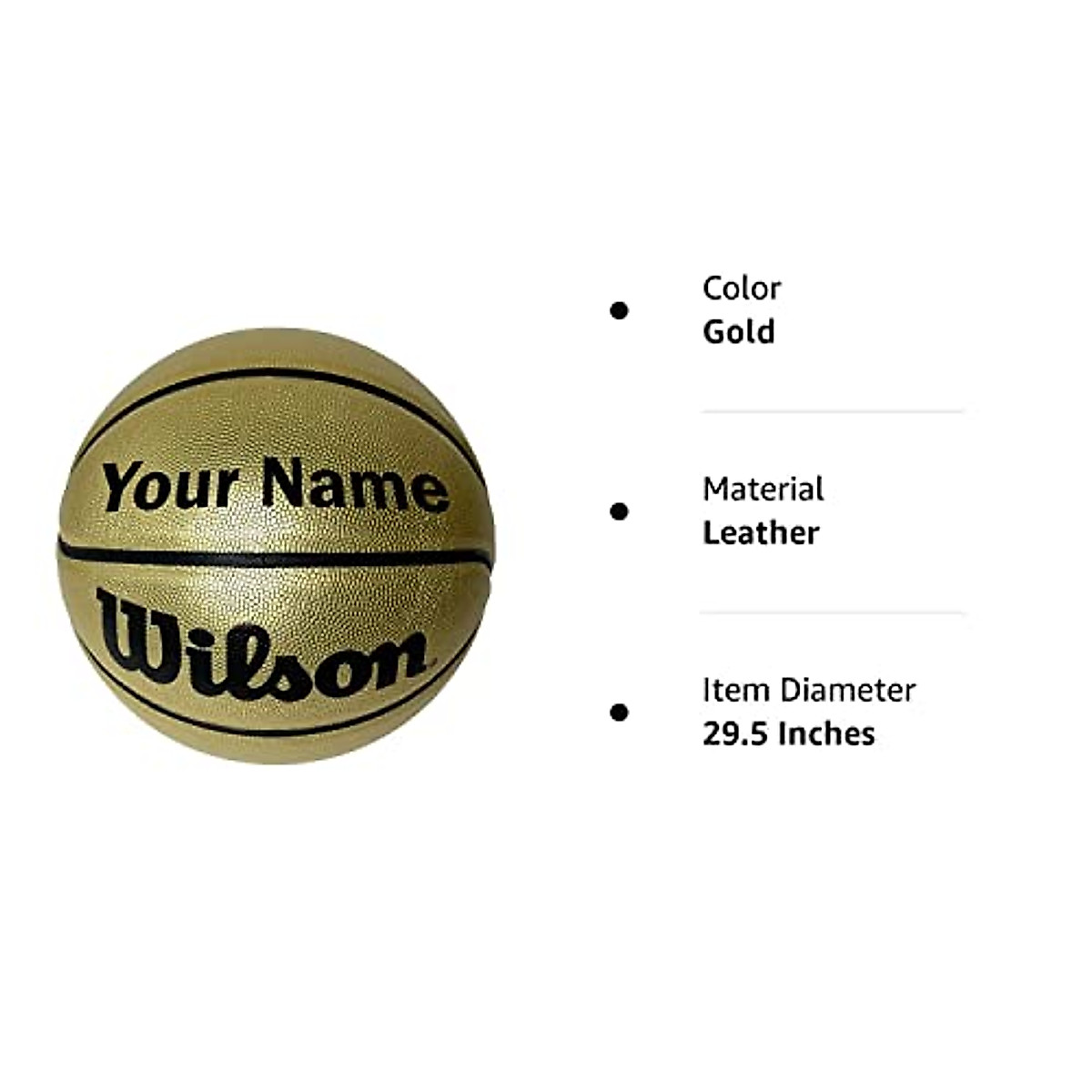 WILSON Customized Personalized NCAA Black and Gold Basketball Official Size 29.5"