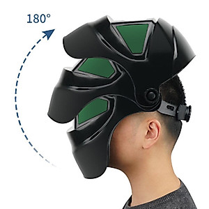 Dolity Large View Solar Powered Auto Darkening Welding Helmet, True Color Highest Wide Shade 49-13 Welder Mask Hood Cap for TIG MIG MMA Plasma, Black