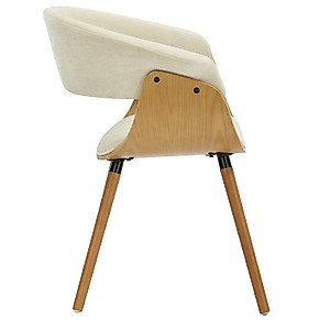 !nspire Mid-Century Fabric and Bentwood Accent/Dining Chair - Beige and Natural