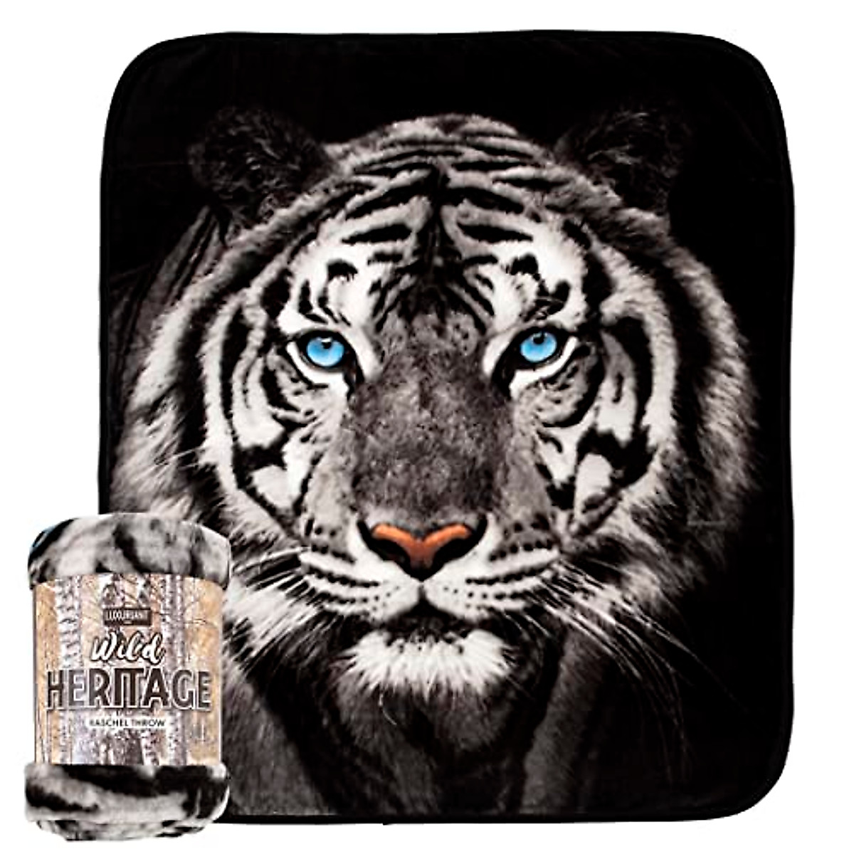 Northwest White Tiger Stare Raschel Throw Blanket, 50" x 60"