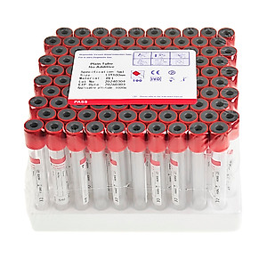 Caphstion Veterinary Lab Vacuum Blood Collection Coagulation Tubes No Additive Tube Blood Collection Tube Pet Supplies, 5ml Red 50pcs