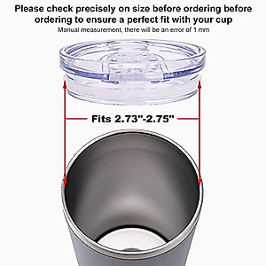 Skinny Tumbler Replacement Lid Fits for Skinny Tumbler 2.73-2.75 inches in diameter,2 Pack Splash Resistant Lids Sliding Covers, BPA Free
