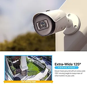 Amcrest UltraHD 4K (8MP) Outdoor Bullet POE IP Camera, 3840x2160, 98ft NightVision, 2.8mm Lens, IP67 Weatherproof, MicroSD Recording, White (IP8M-2496EW-V2)