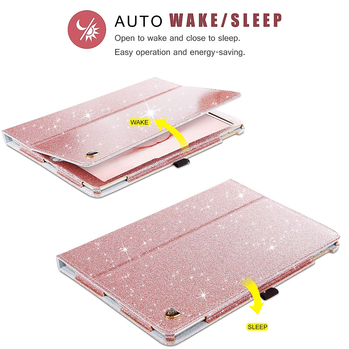 BENTOBEN for iPad 9th / 8th / 7th Generation Case, New iPad 10.2 Case 2021/2020/2019, Auto Wake/Sleep with Pencil Holder PU Leather Protective Case for iPad 10.2 inch, Rose Gold
