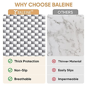 BALEINE Cabinet Liner, Drawer Liner, Shelf Liners for Kitchen Cabinets Non-Adhesive, Non-Slip Protect Desks, Cupboard, Drawers, Shelves, Tableware (12 in x 10 Ft, Gray)