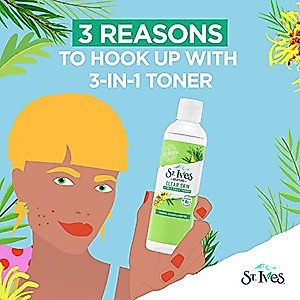 St.Ives Solutions 3-in-1 Face Toner For Combination to Oily and Acne Prone Skin Clear Skin Made with 100 percent Natural Tea Tree Extract, Vitamin B3, Micellar Water Technology, and Witch Hazel 8.5 oz