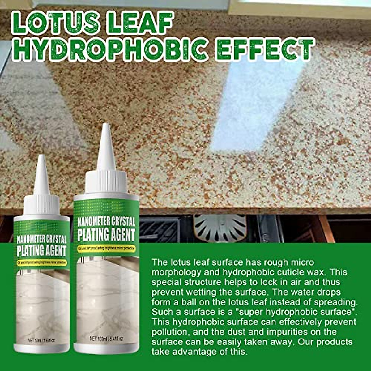 Nano Crystal Coating Agent for Tile &Furniture，Marble Nano Crystal-Plating Agent, Stone Crystal Plating Agent, Nano Crystal Plating Agent for Kitchen(50ml/3pcs)
