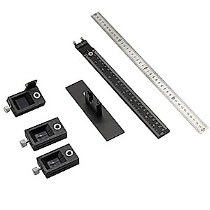 Cabinet Hardware Jig Punch Locator - Adjustable Drill Guide for Handles and pulls Sleeve Drawer Knobs Pulls Handles Wood Drilling Dowelling Templates Jig Tool (Stainless Steel) (Black)