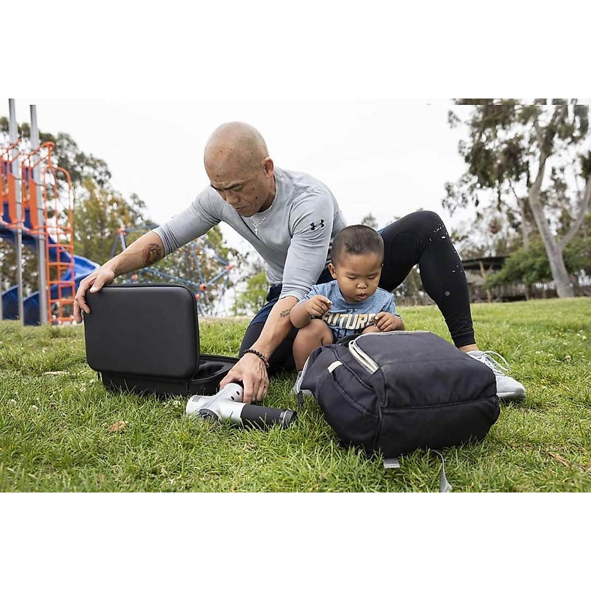 tombert Carrying Case for Hyperice Hypervolt/Hypervolt Plus/Hypervolt 2, 2022 5 Attachment Slots Portable Storage Box, Hard Shell Case for Hyperice Hypervolt Portable Massage Gun (Case Only)