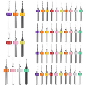 50 Pcs Micro Drill Bit Set Micro Drill Bits Tungsten Steel PCB Print Circuit Board Flute CNC Router Bits Shank for Rough Stone Jewelry Punching Engraving (0.3-1.2 mm)