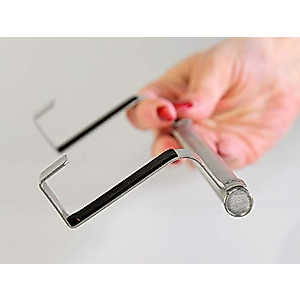 Home-X - Over-The-Cabinet Towel Bar, Metal Hanging Rack for Kitchen and Bathroom, Stainless Steel, 9" L x 2 1/2" W x 2 1/4" H