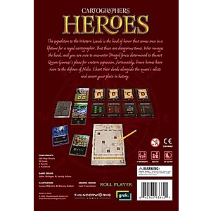 Thunderworks Games - Cartographers Heroes | Standalone Expansion and Core Game | Award-Winning Game of Fantasy Map Drawing | A Roll Player Tale | Strategy Board Game | Flip and Write | Ages 10+
