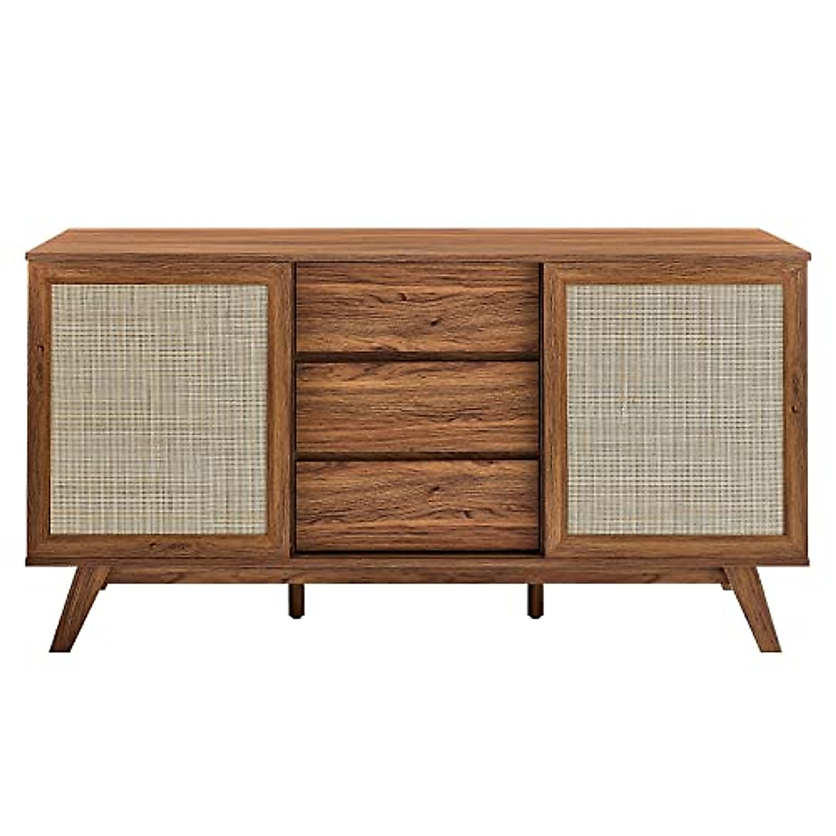 Modway Soma 59" Rattan High TV Stand Sideboard, Walnut